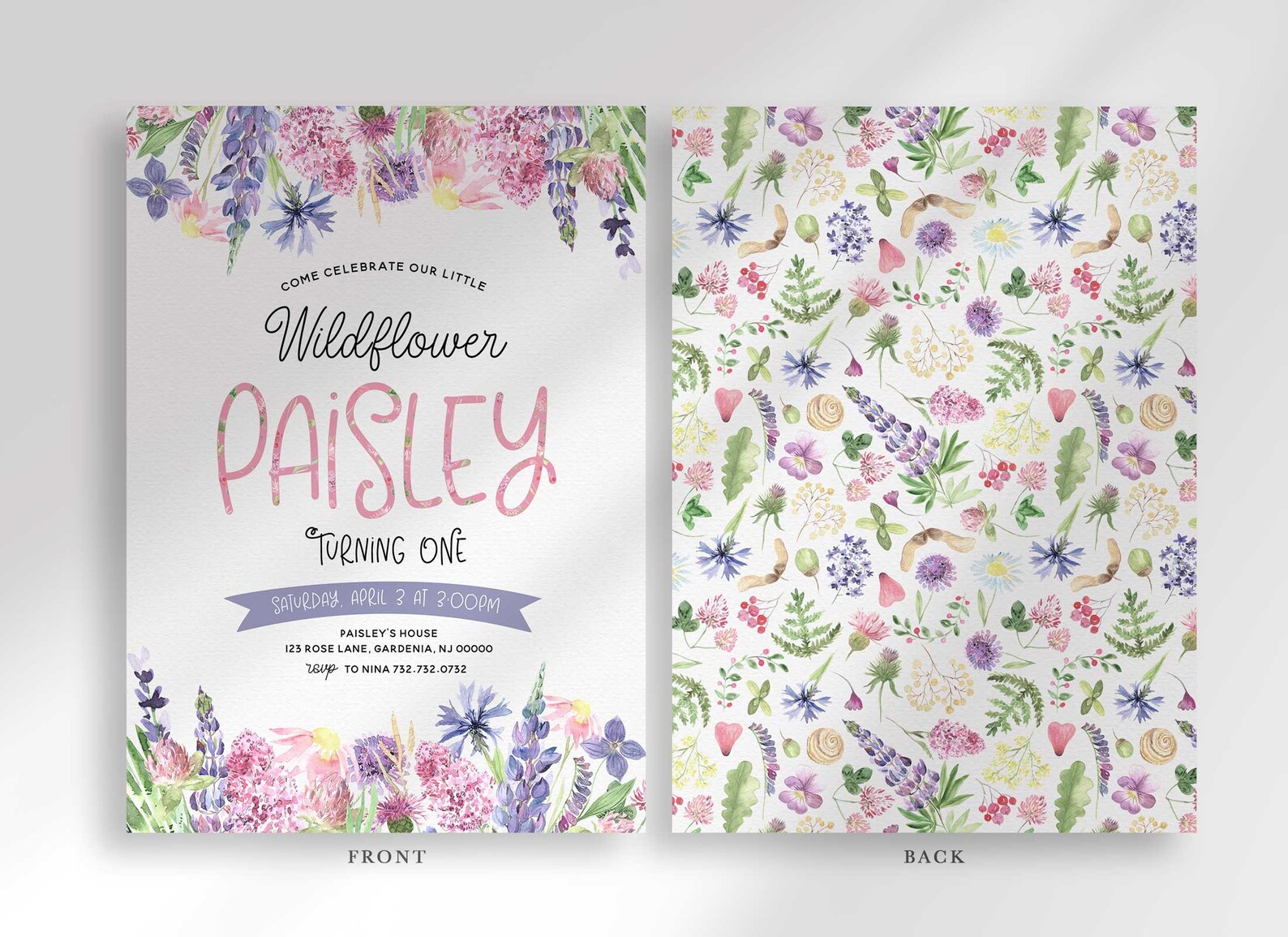 Editable Wildflower Birthday Invitation Template Instant - Etsy