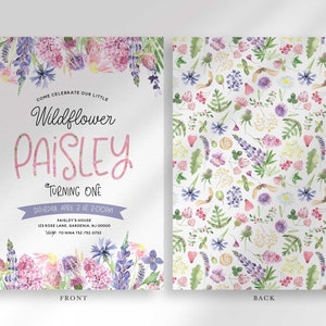 Editable Wildflower Birthday Invitation Template Instant Download for ...