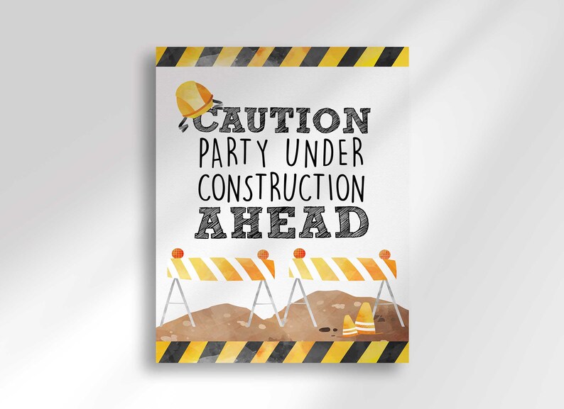Construction Birthday Party Signs: 8x10 Printable Decor (digital ...