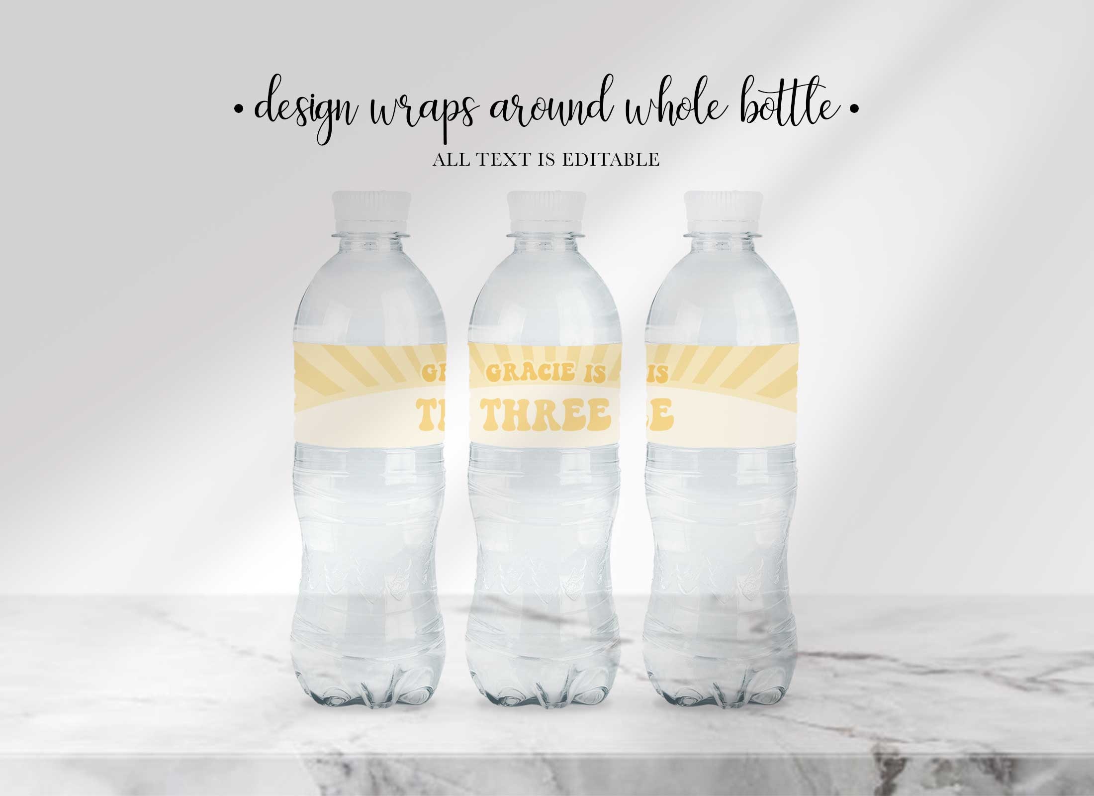 Editable Sun Birthday Water Bottle Labels to Edit at Corjl.com - Etsy