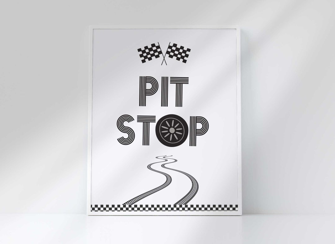 Pit Stop Party Favor Sign for Race Car Birthday | Instant Download 8x10 ...