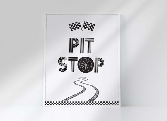 Pit Stop Party Favor Sign for Race Car Birthday | Instant Download 8x10 ...