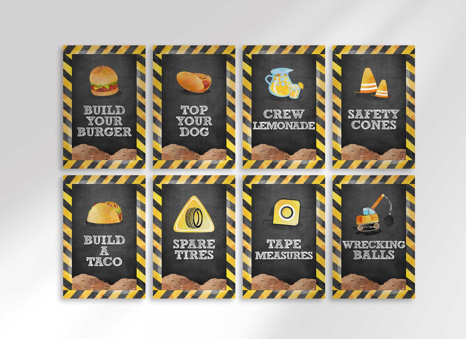 Construction Birthday Party Signs 4x6 for Instant Download - Etsy