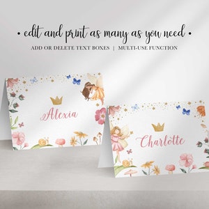 Editable Fairy Birthday Fold Over Labels: Printable DIY (digital ...