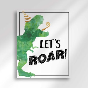 Instant Download Dinosaur Set of 8 Party Signs | Adopt a Dinosaur ...