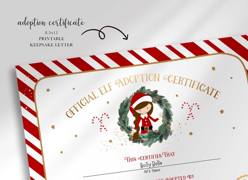 Editable Elf New Home Certificate: Boy & Girl Elves Digital Download - Etsy