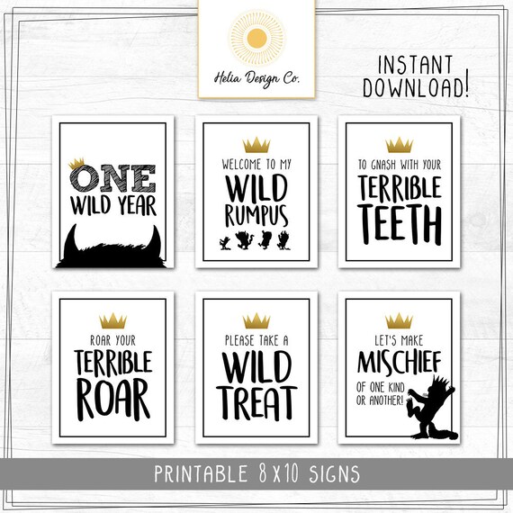 Wild One Printable Party Signs | Instant Download | Print Your Own ...