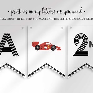 Race Car Birthday Banner: Editable Racing Theme (digital Download) - Etsy