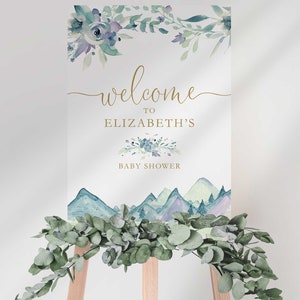Editable Mountain Welcome Sign Template to Edit Yourself at - Etsy
