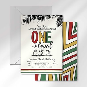 Editable One and Loved First Reggae Birthday Invitation Template ...