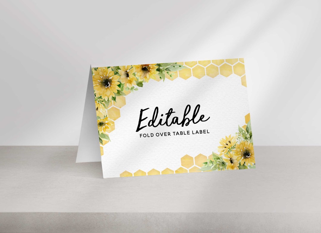 Editable Sunflower Food Labels: Honeybee Party Decor (printable DIY) - Etsy