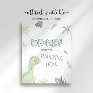 Editable Dinosaur Party Sign Package Adopt a Dinosaur Certificate ...