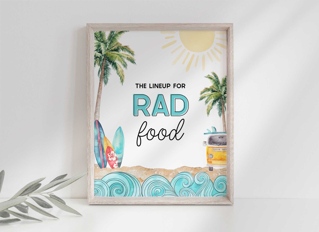 Surf Birthday Food Table Sign | Instant Download | the Big One Party ...
