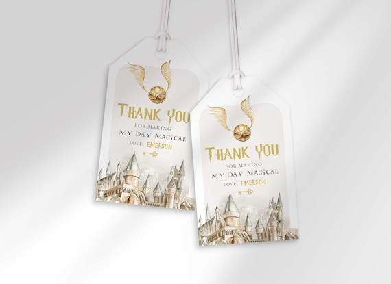 Editable Wizard Favor Tags Instant Download | Wizard Thank You Tag ...