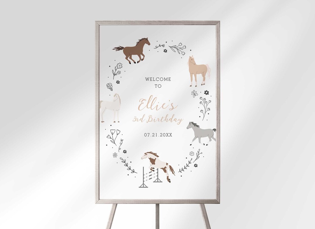 Editable Pony Welcome Sign Template Instant Download | Edit Yourself ...
