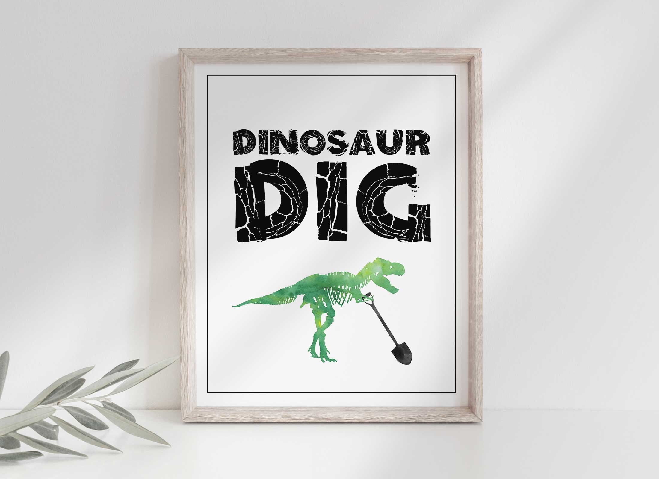 Dinosaur Birthday Fossil Dig 8x10 Party Sign for Instant - Etsy