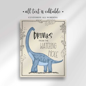 Dinosaur Party Sign Package: Editable Dino Decor (digital Download) - Etsy