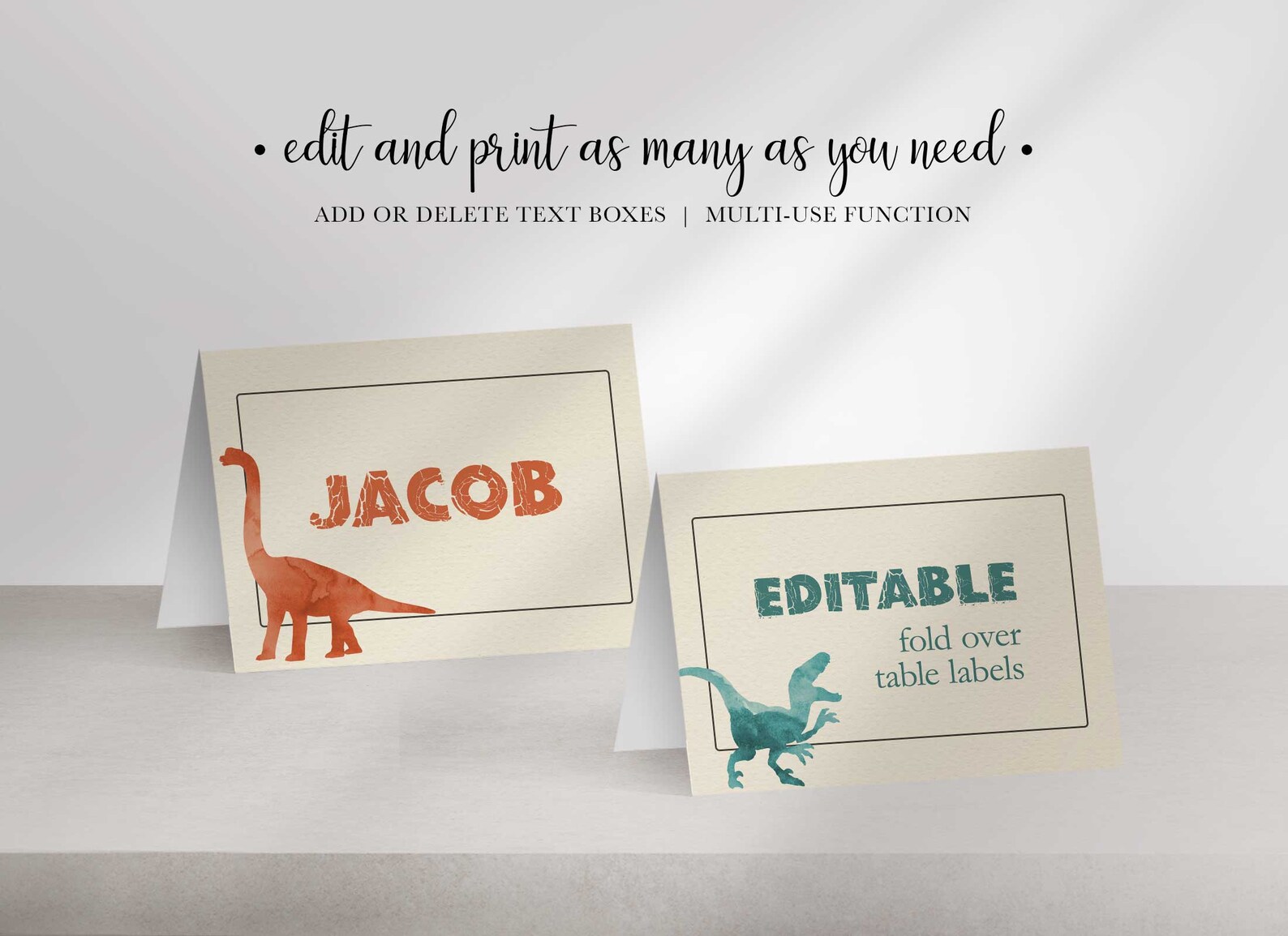 Editable Dinosaur Birthday Party Food Labels | Edit Yourself | T-rex ...