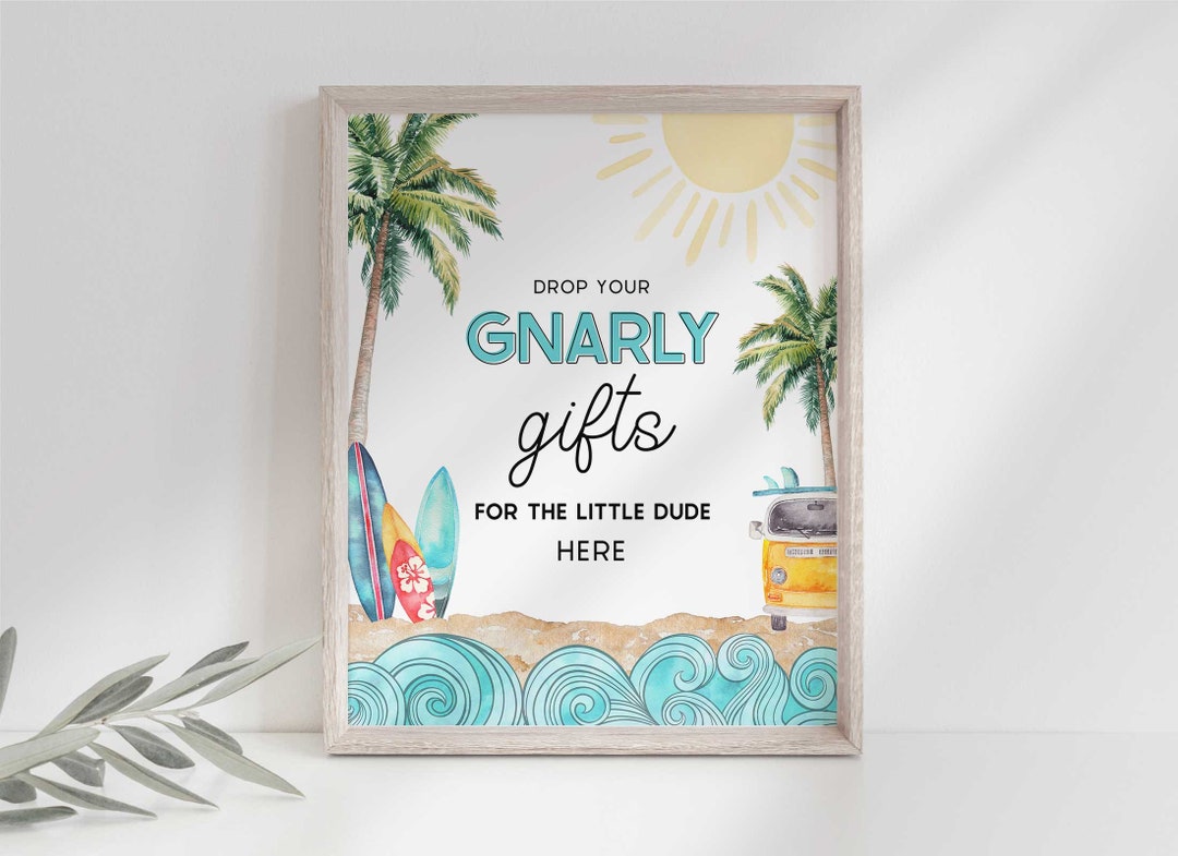 Surf Birthday Gift Table Sign | Instant Download | the Big One Party ...