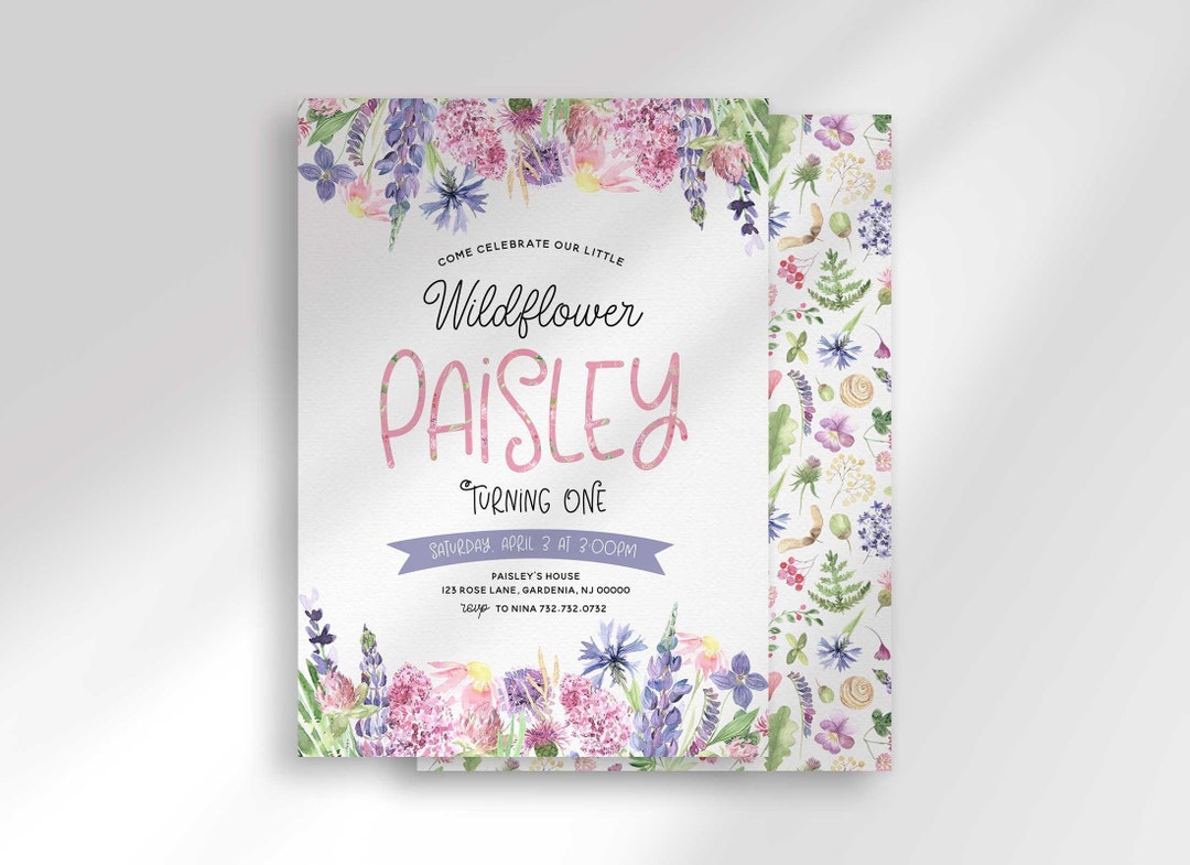 Editable Wildflower Birthday Invitation Template Instant Download for ...