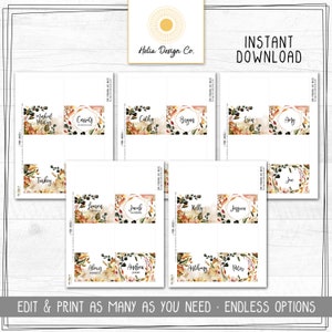 Editable Fall Table Labels Instant Digital Download | Edit Yourself ...