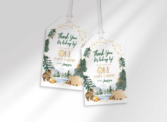 Editable Happy Camper Thank You Tag to Edit at Corjl.com | Camper Party ...