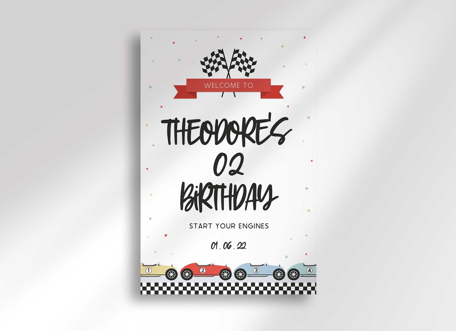 Editable Race Car Welcome Sign Template for Instant Download - Etsy