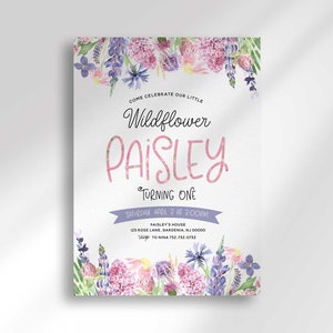 Editable Wildflower Birthday Invitation Template Instant Download for ...