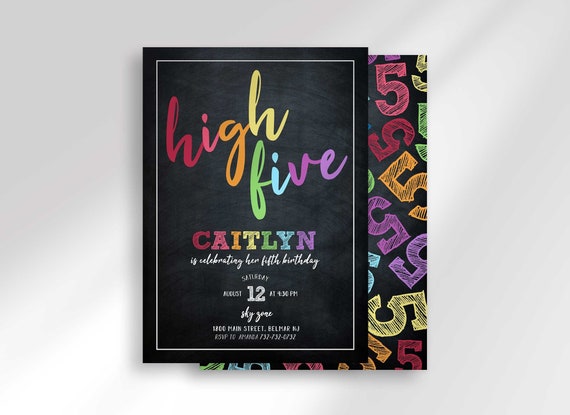 Editable High Five Birthday Invitation Template | Any Color You Want ...