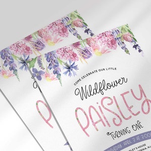 Editable Wildflower Birthday Invitation Template Instant Download for ...