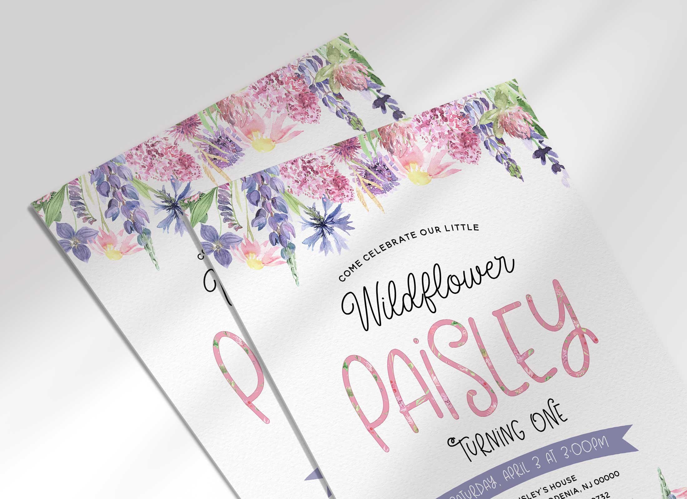 Editable Wildflower Birthday Invitation Template Instant - Etsy