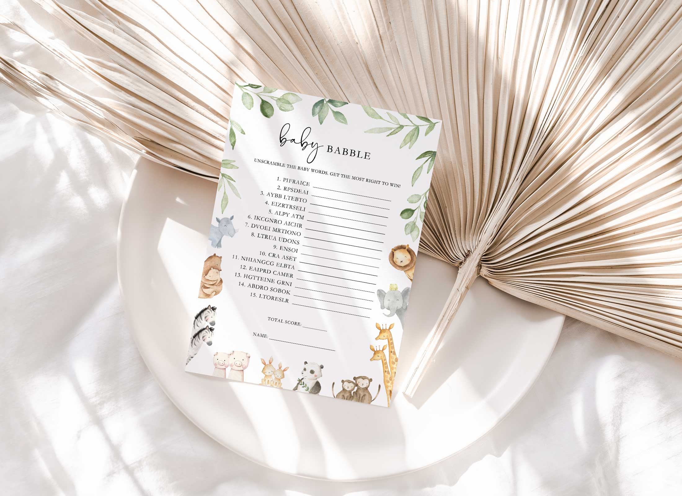 Noah's Ark Baby Shower Game: Word Scramble Babble (digital Download) - Etsy