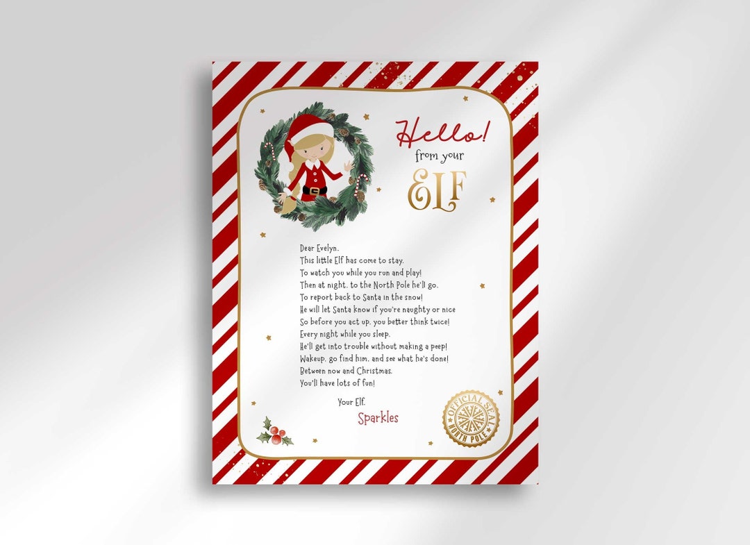 Editable Elf Welcome Letter | Includes Both Boy Elf and Girl Elf ...