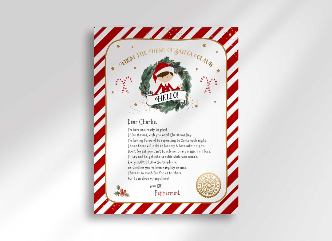 Editable Elf Welcome Letter, First Time Elf Letter, From the Desk of ...