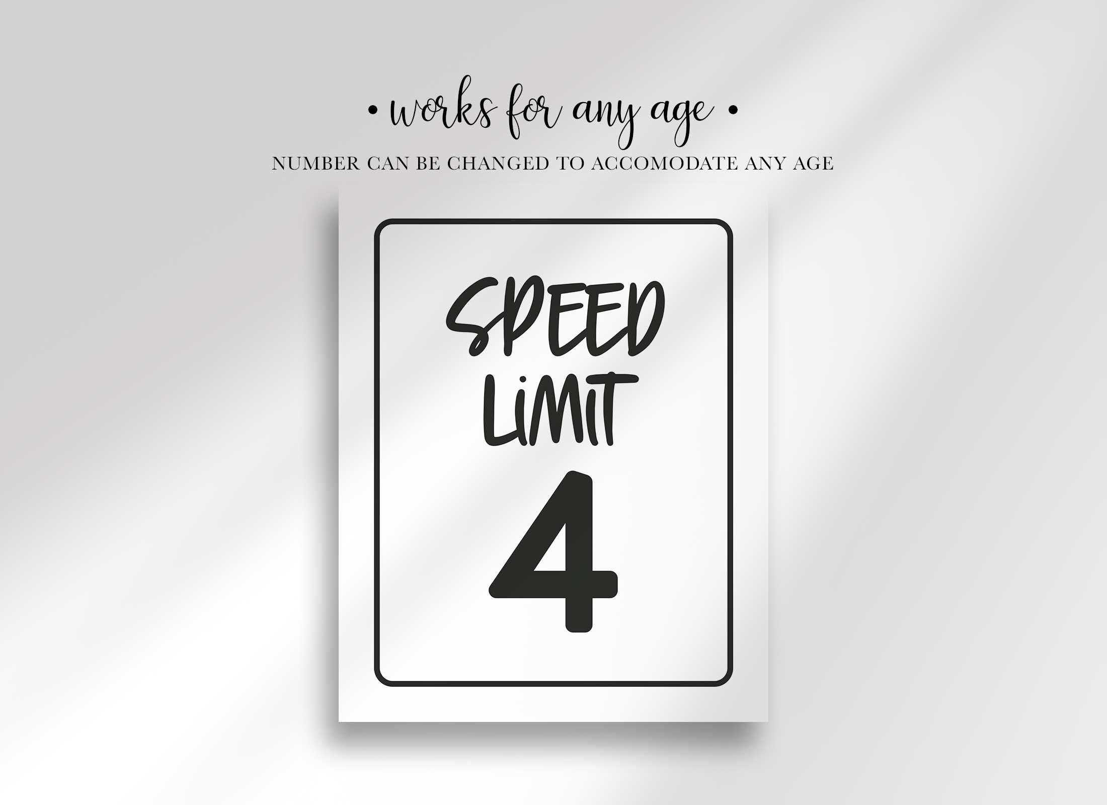 Editable Race Car Birthday Speed Limit Sign Package for - Etsy