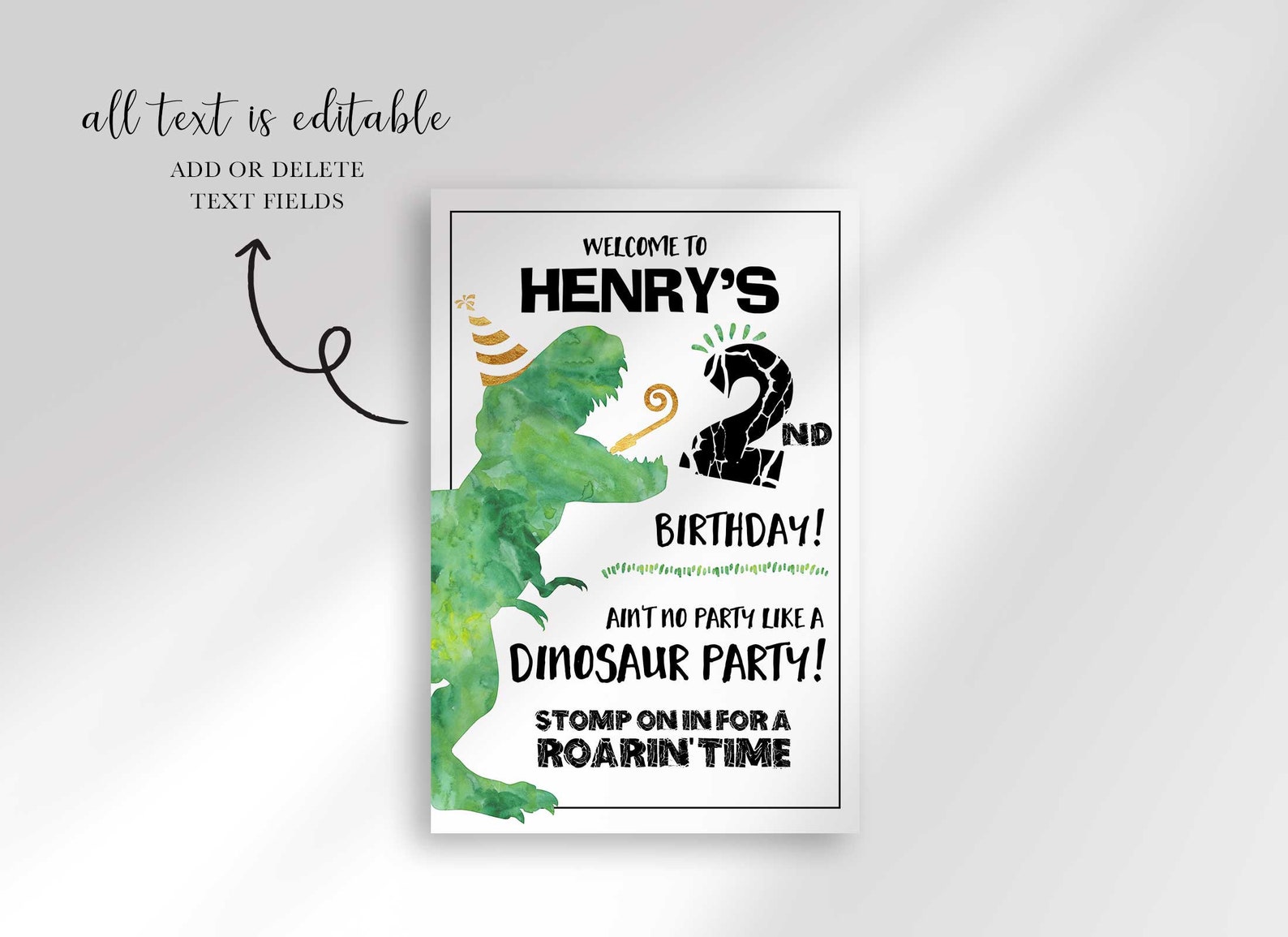 Editable Dinosaur Welcome Poster for Digital Download Edit - Etsy