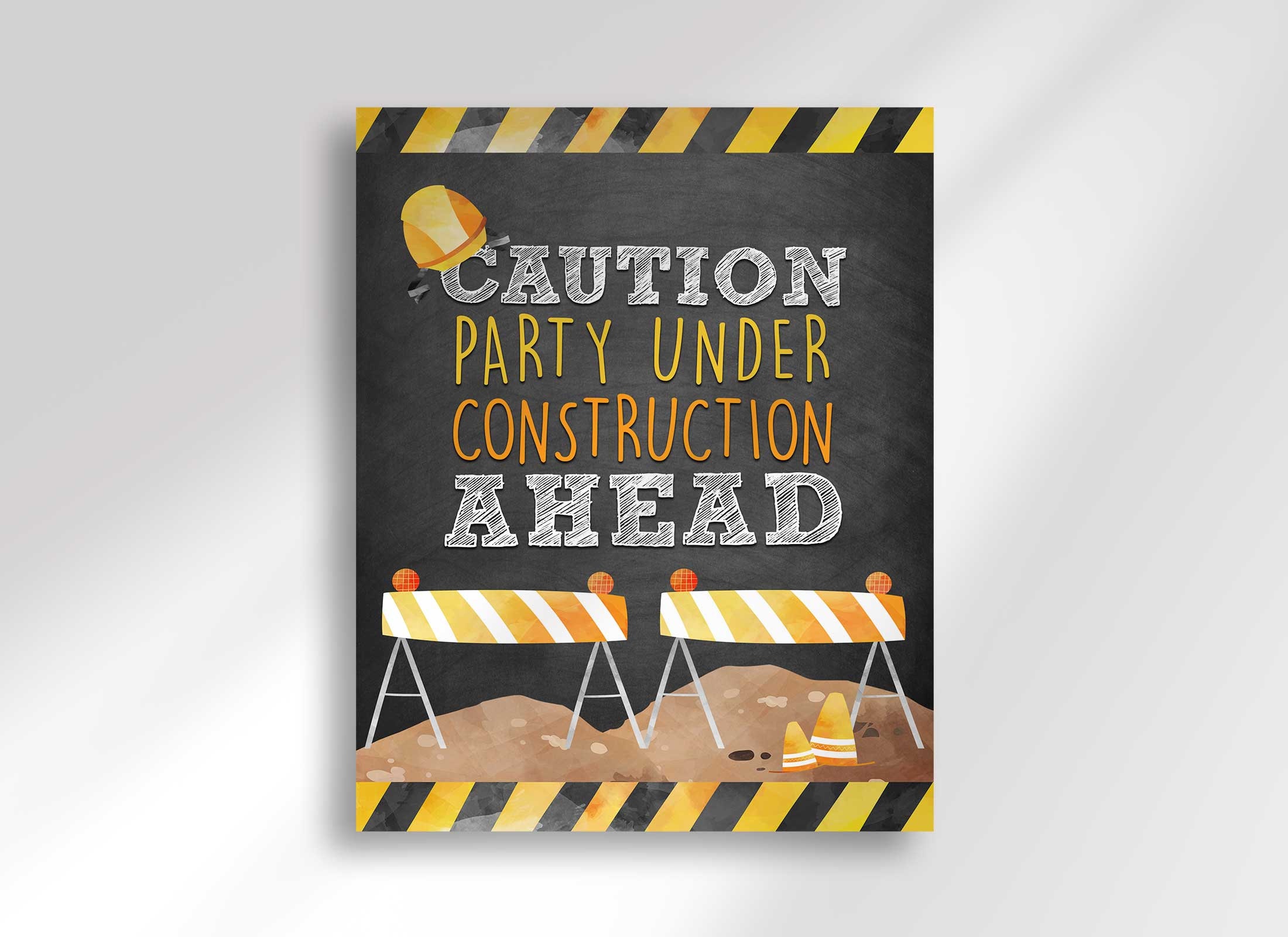 Construction Birthday Party Signs 8x10 Caution Dump | Etsy