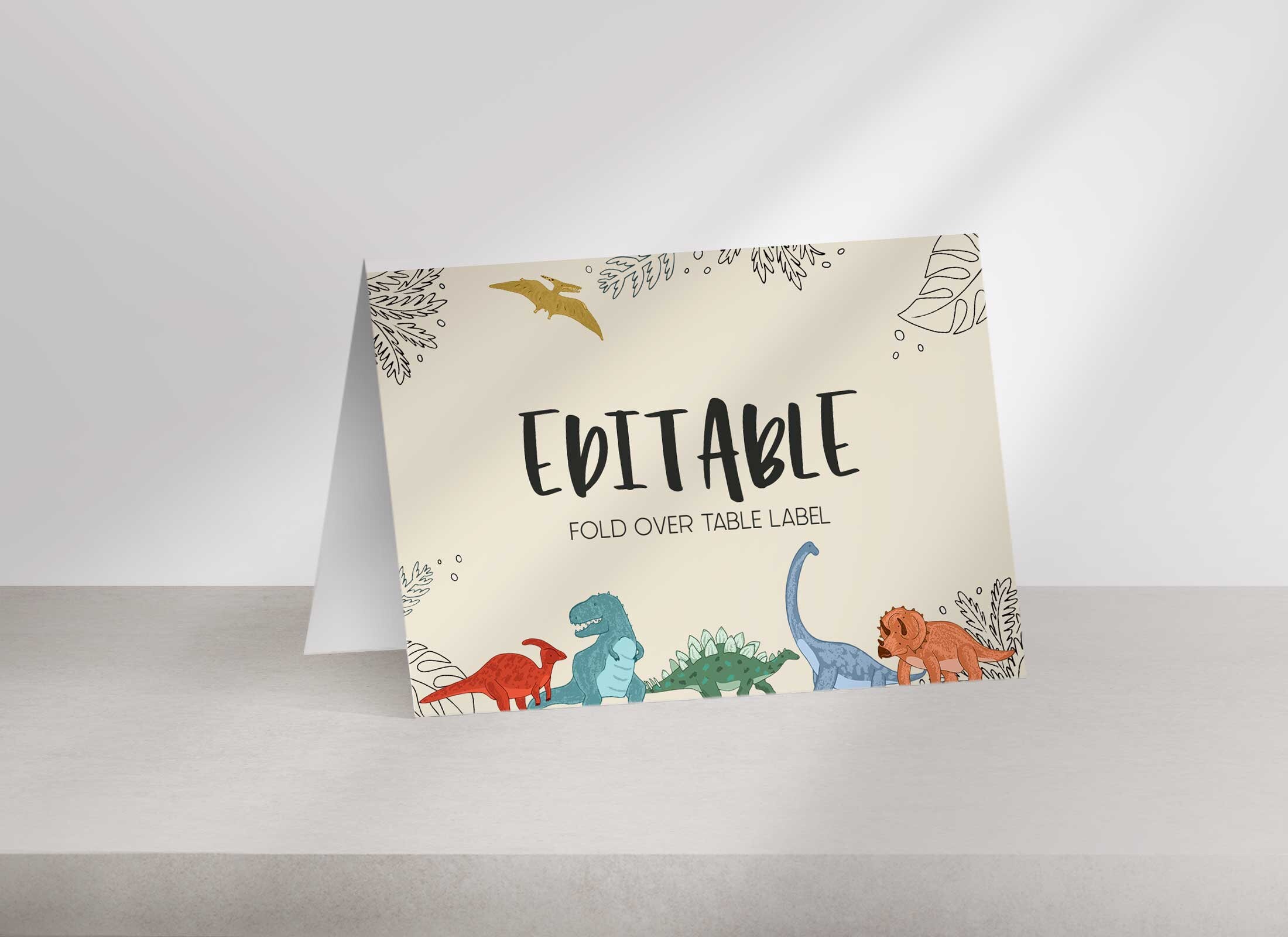 Editable Dinosaur Birthday Party Food Labels Edit Yourself - Etsy
