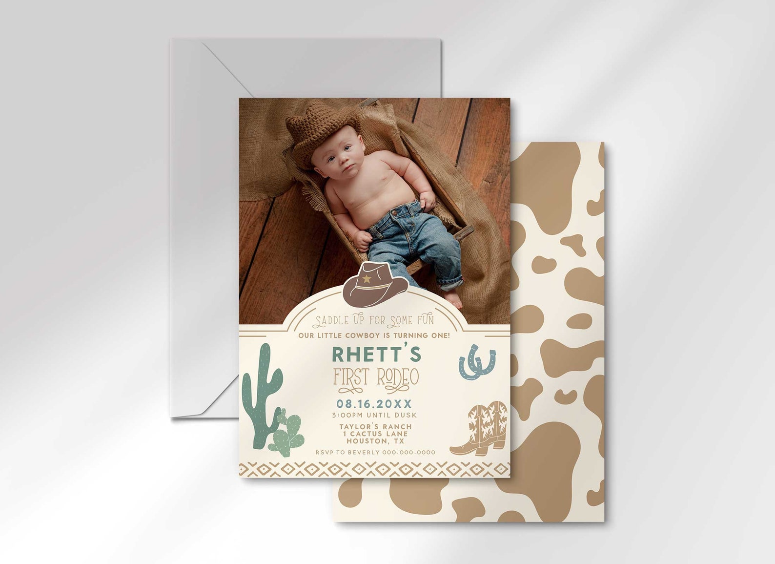 Editable First Rodeo Birthday Invitation Template Instant - Etsy
