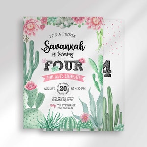 Editable Succulent Birthday Invitation Template Instant Download for ...