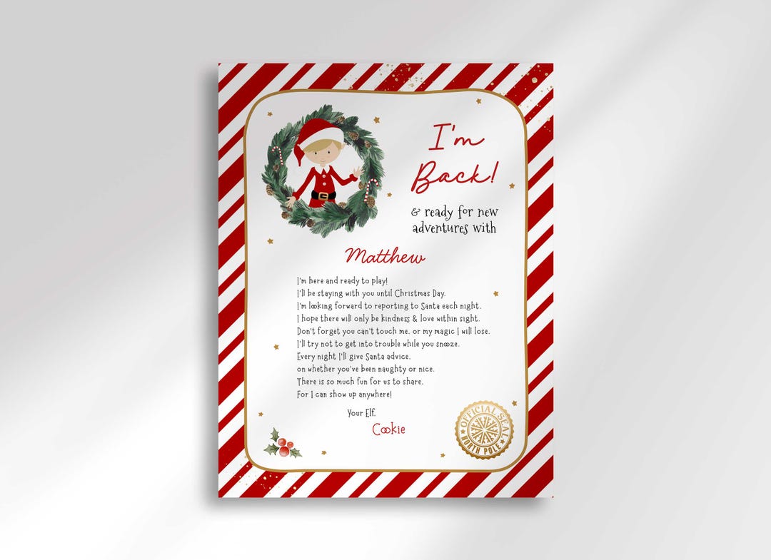 Carta de bienvenida editable para elfos: Elfos niños y niñas (descarga ...