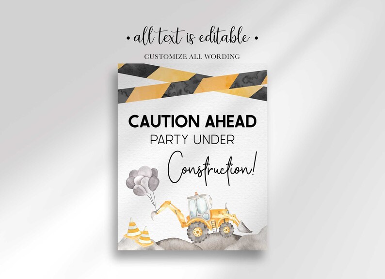 Construction Birthday Party Signs, Terrible Twos Decor, Editable ...