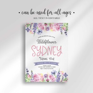 Editable Wildflower Birthday Invitation Template Instant Download for ...
