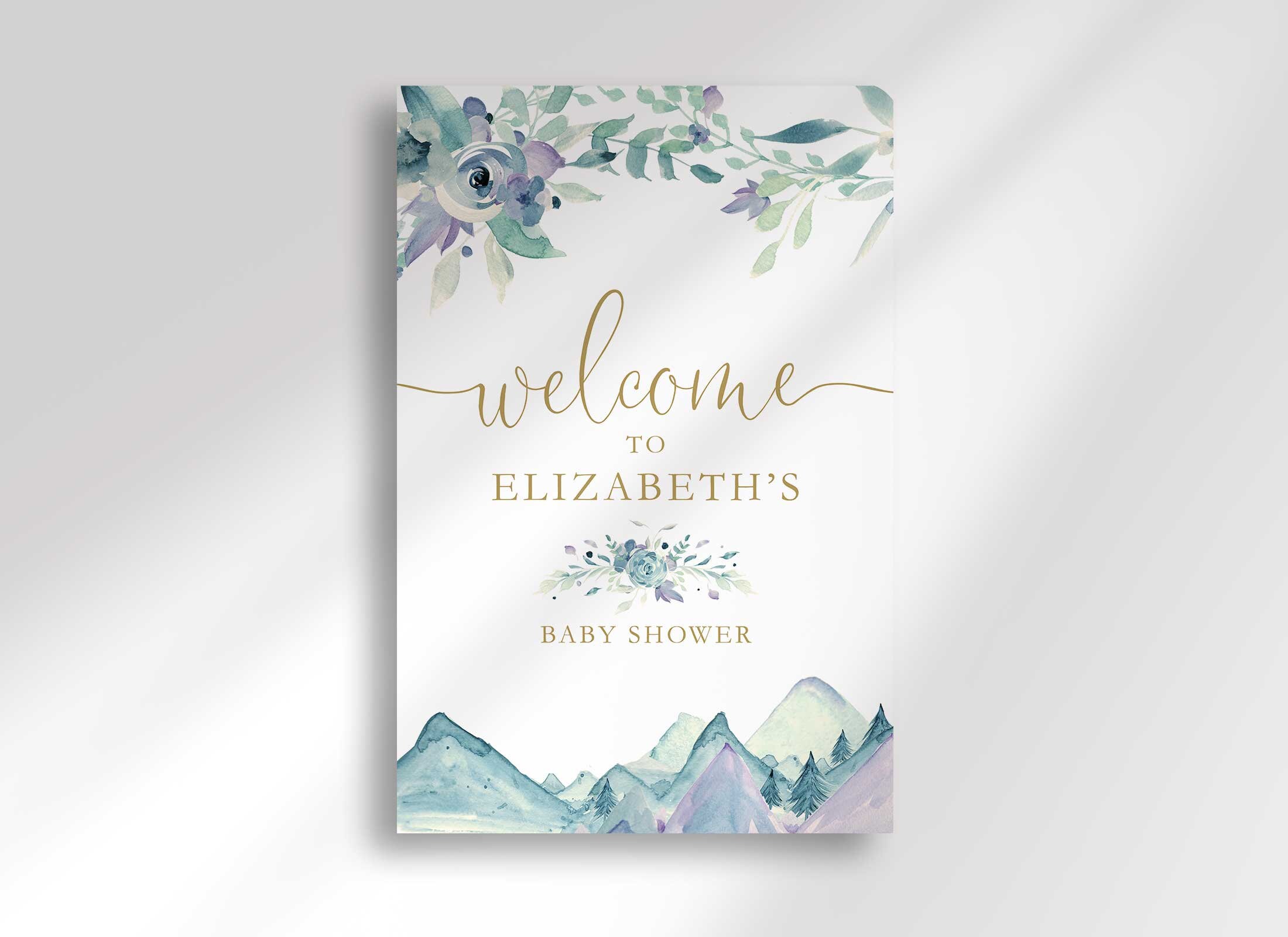 Editable Mountain Welcome Sign Template to Edit Yourself at - Etsy