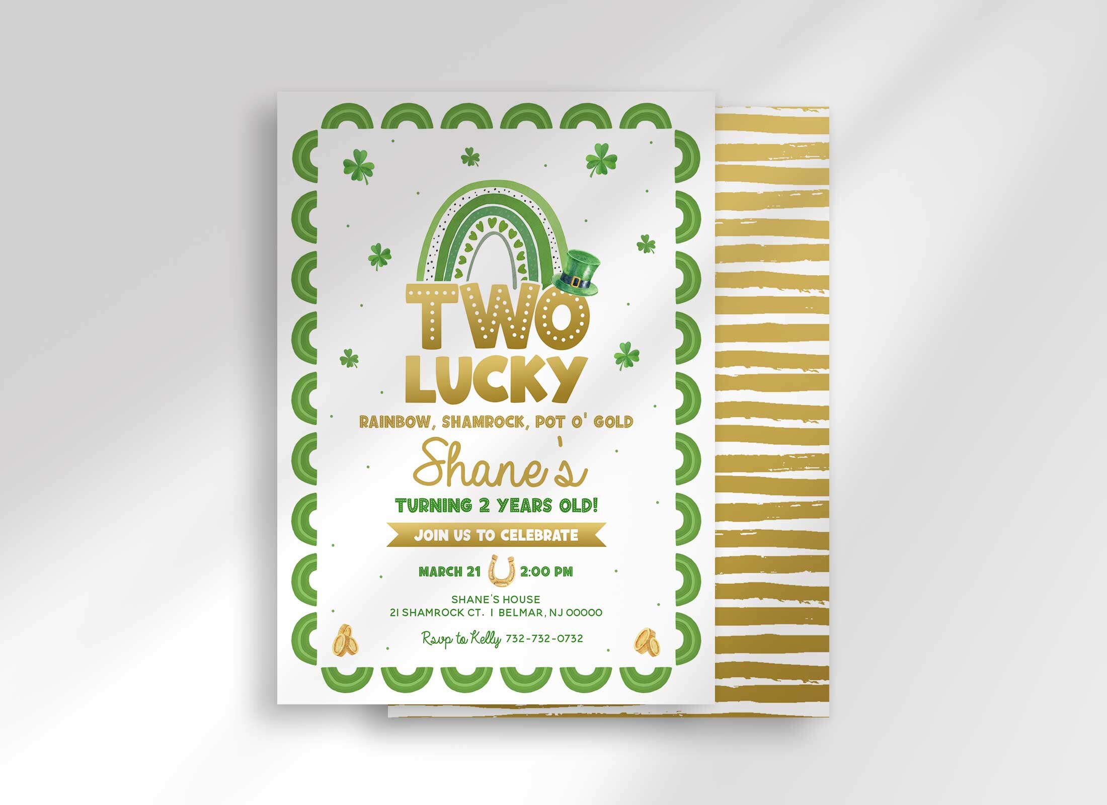 Editable Two Lucky Birthday Invitation for Second Birthday - Etsy