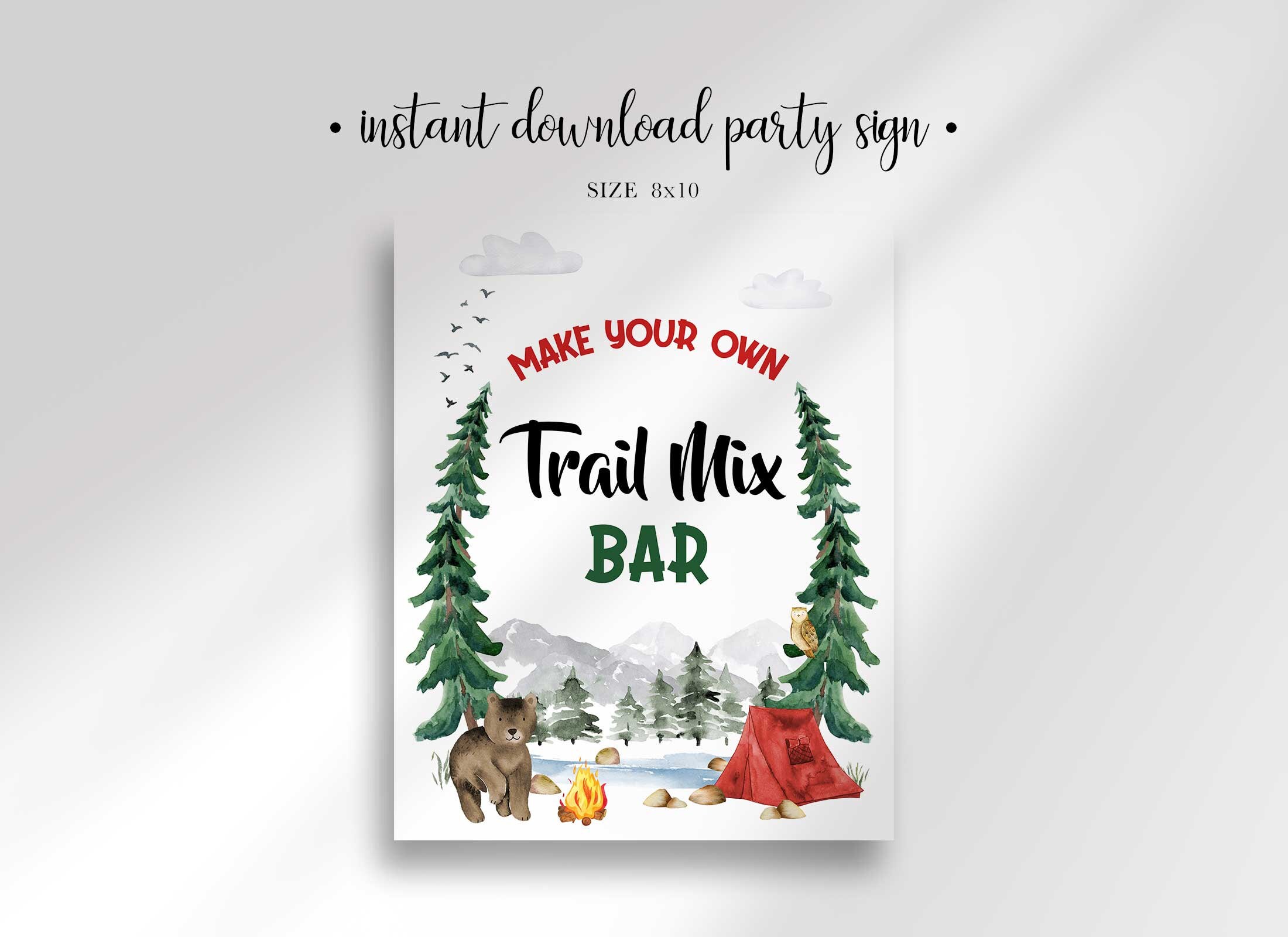 Make Your Own Trail Mix Bar 8x10 Party Sign Instant Download - Etsy