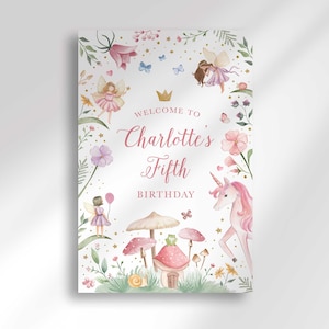 Editable Enchanted Forest Fairy Welcome Sign Template Instant Download ...