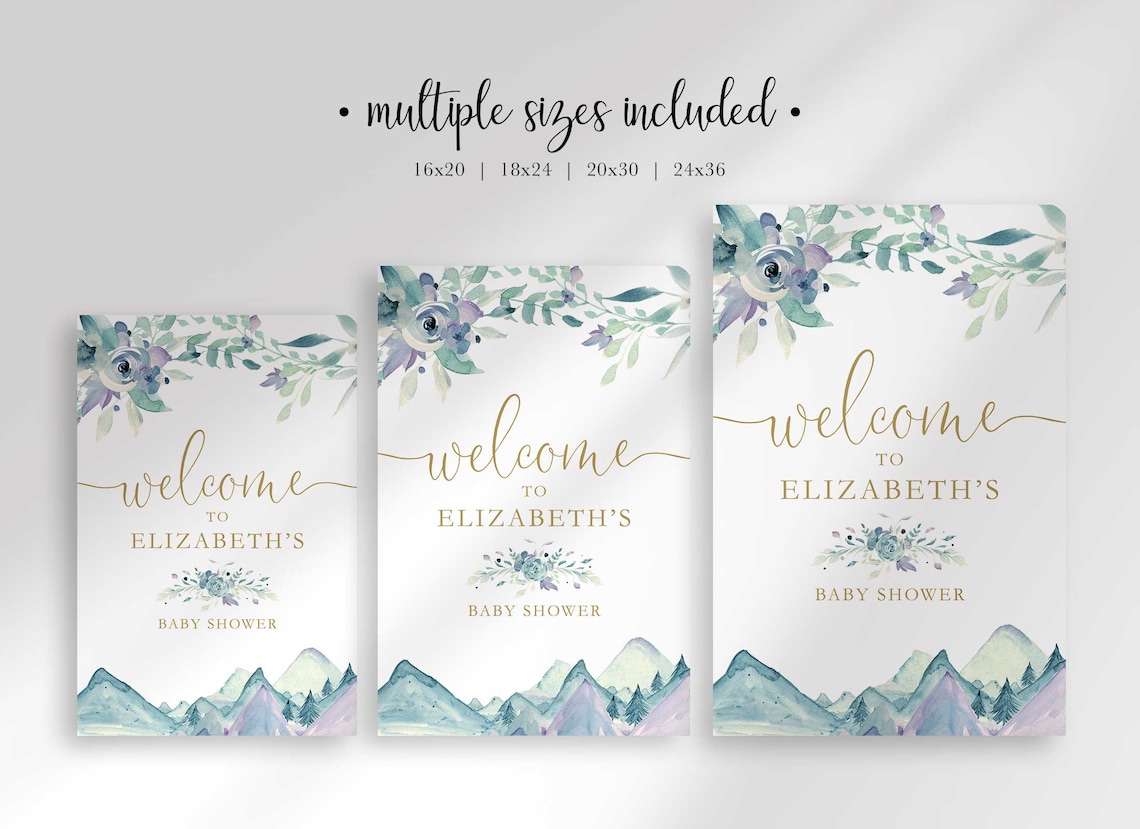 Editable Mountain Welcome Sign Template to Edit Yourself at - Etsy
