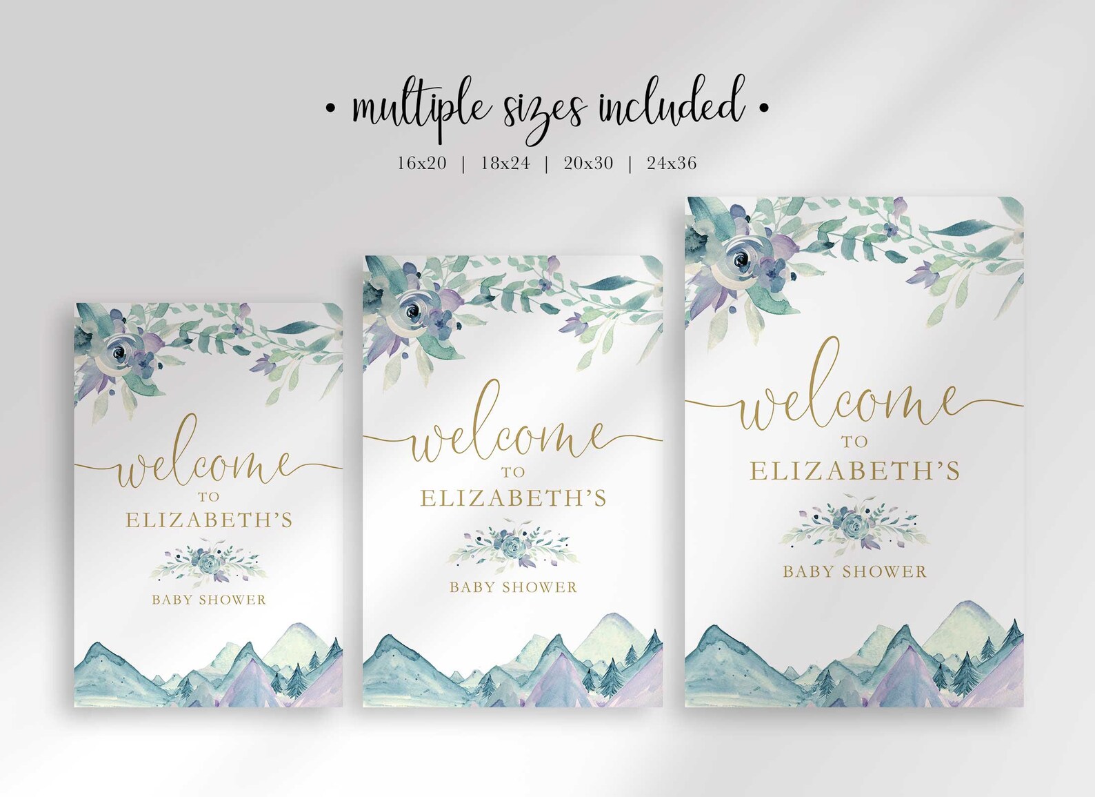 Editable Mountain Welcome Sign Template to Edit Yourself at | Etsy