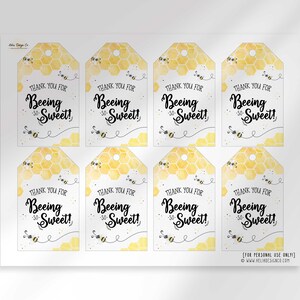 Bumblebee Thank You Favor Tags | Bay-bee Shower | Bee-day | What Will ...